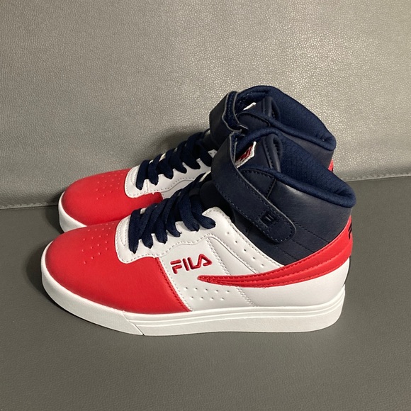 Fila | Shoes | Fila Red Blue And White Hightop Sneakers | Poshmark
